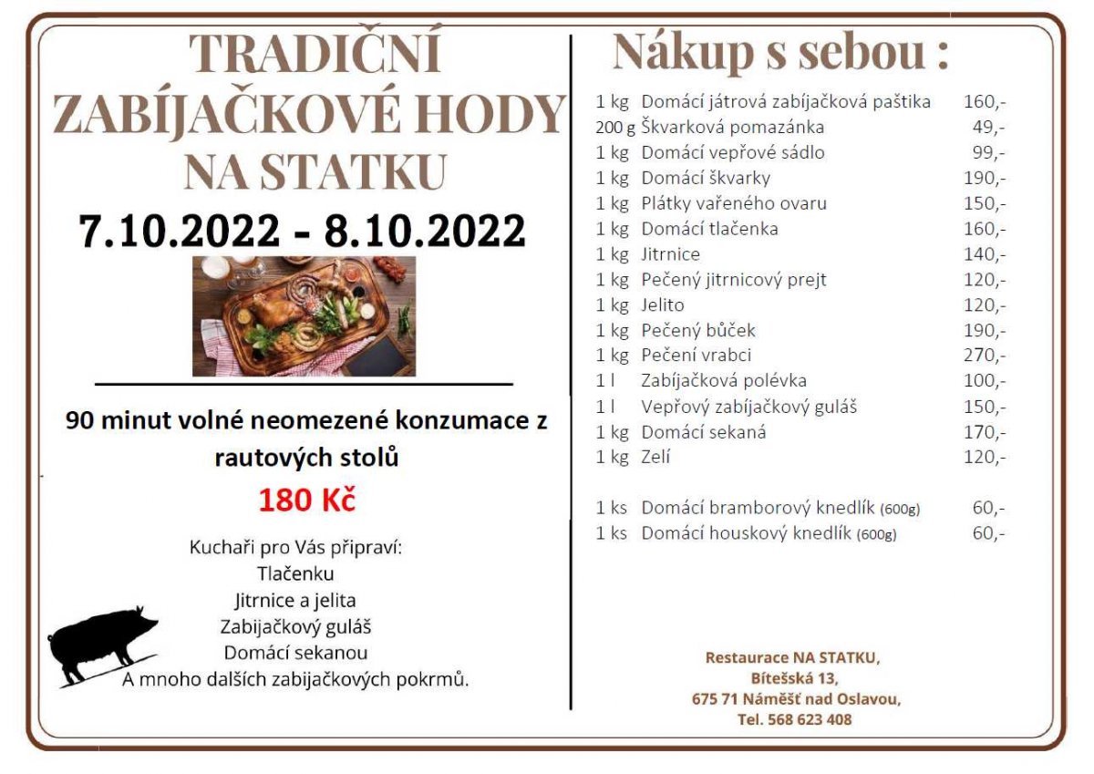 Zabijačkové hody v Restauraci Na Statku
